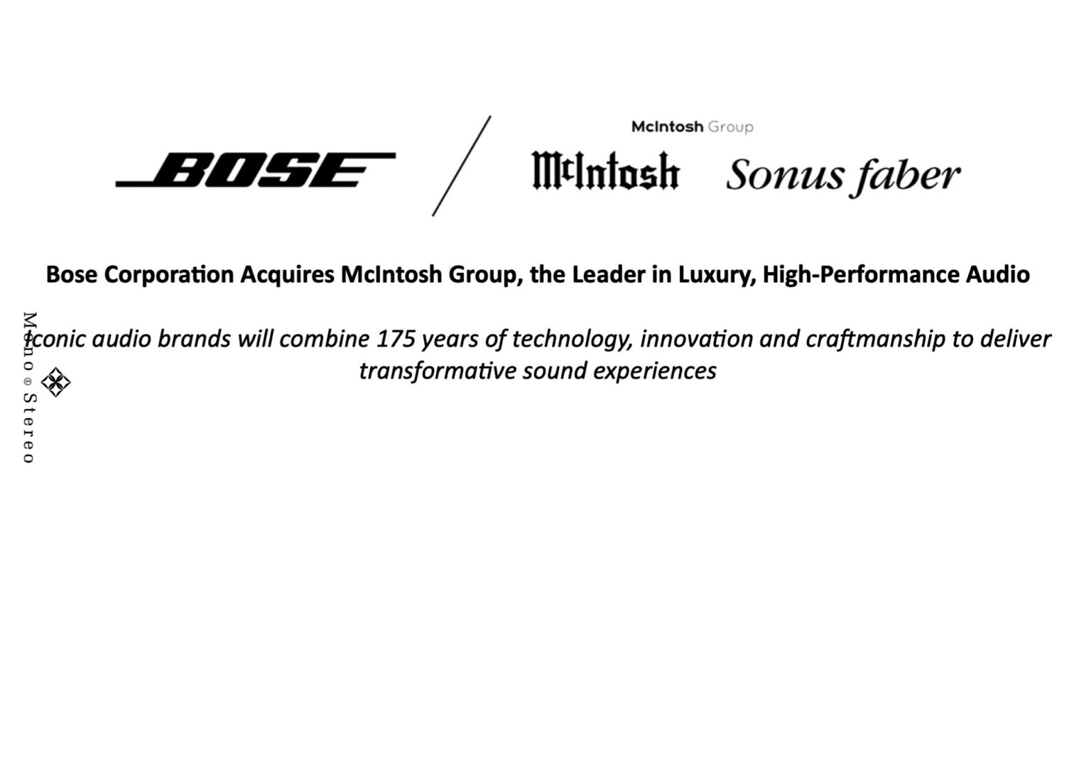 Bose Corporation Acquisition of McIntosh Group – Ultimate High-Fidelity