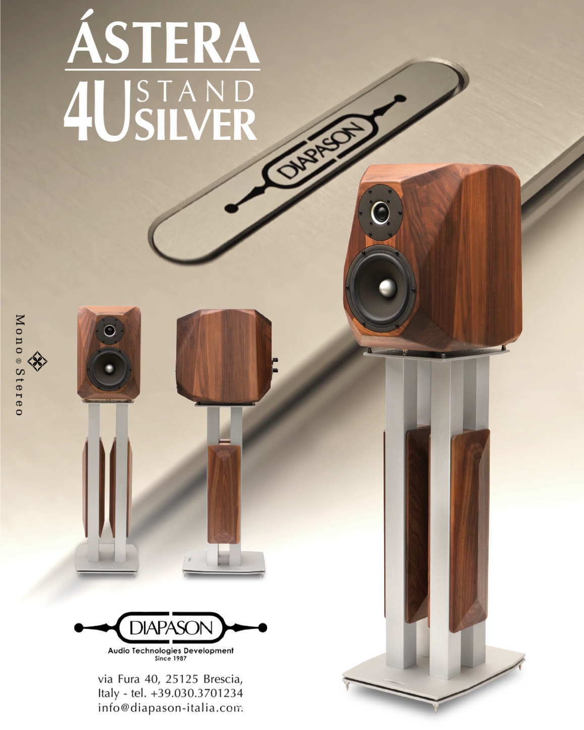 Diapason Astera x 4U Silver Stand – Ultimate High-Fidelity